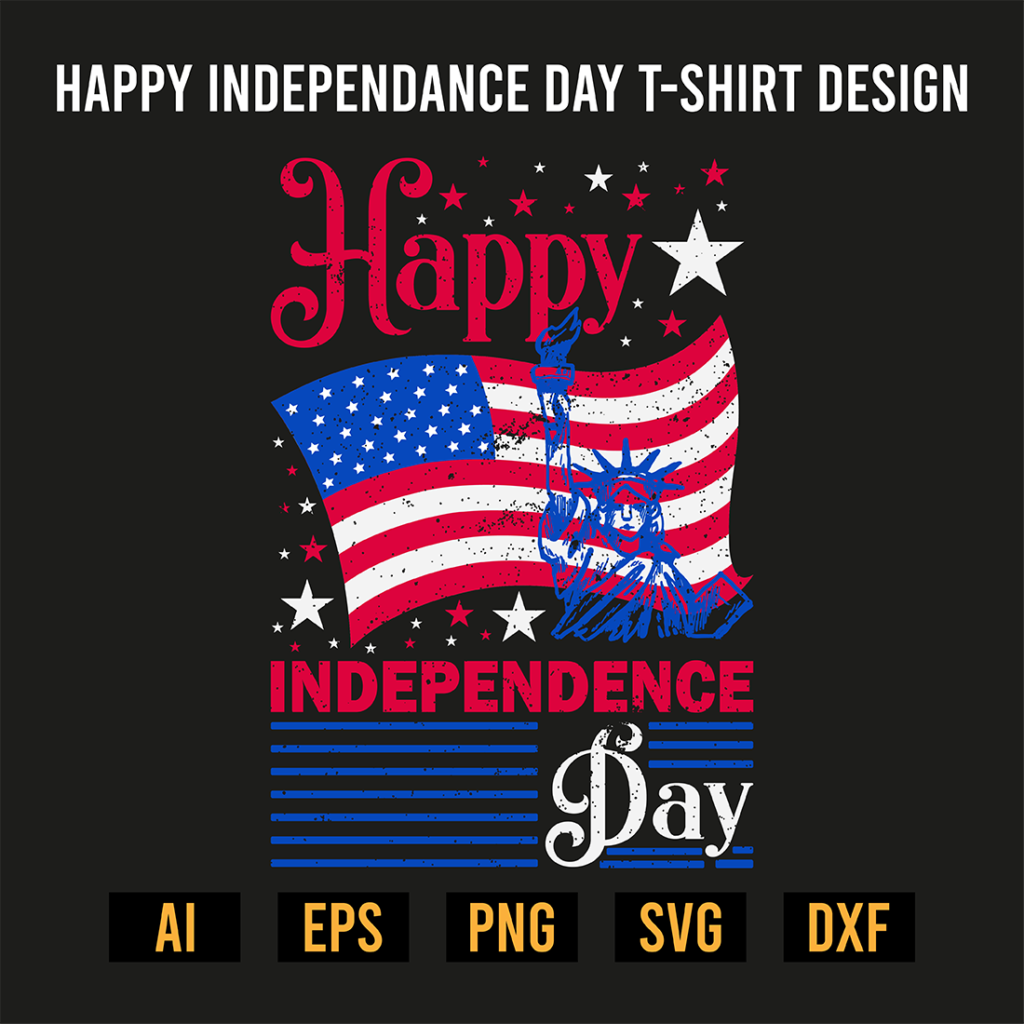 Happy Independence Day T-Shirt Design - MasterBundles
