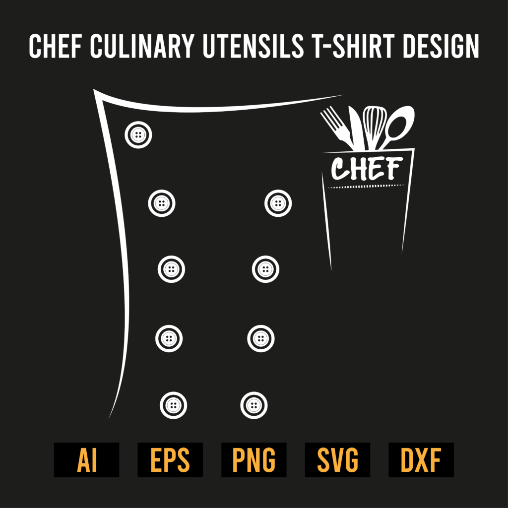 Chef Culinary Utensils T-Shirt Design - MasterBundles