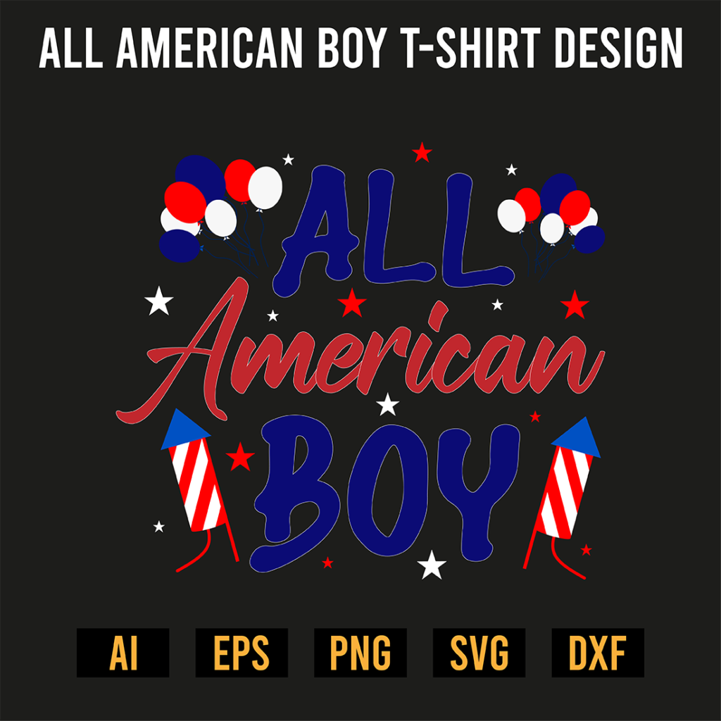 All American boy T-Shirt Design - MasterBundles