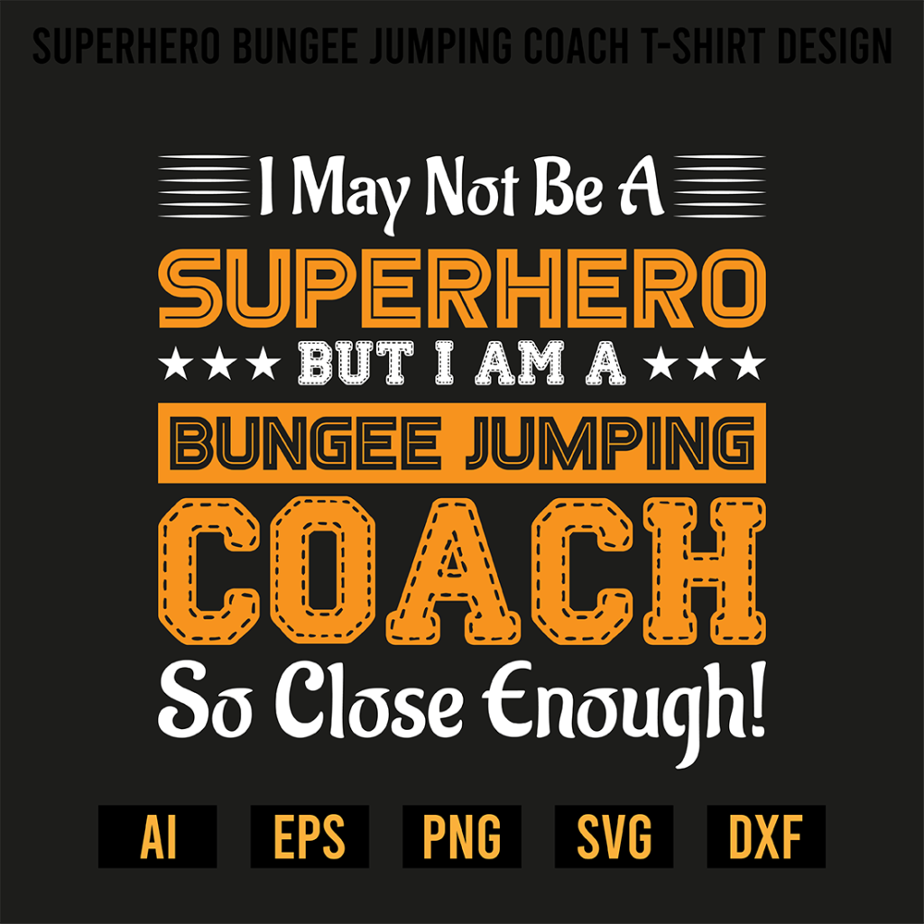 Superhero Bungee Jumping Coach T-Shirt Design - MasterBundles