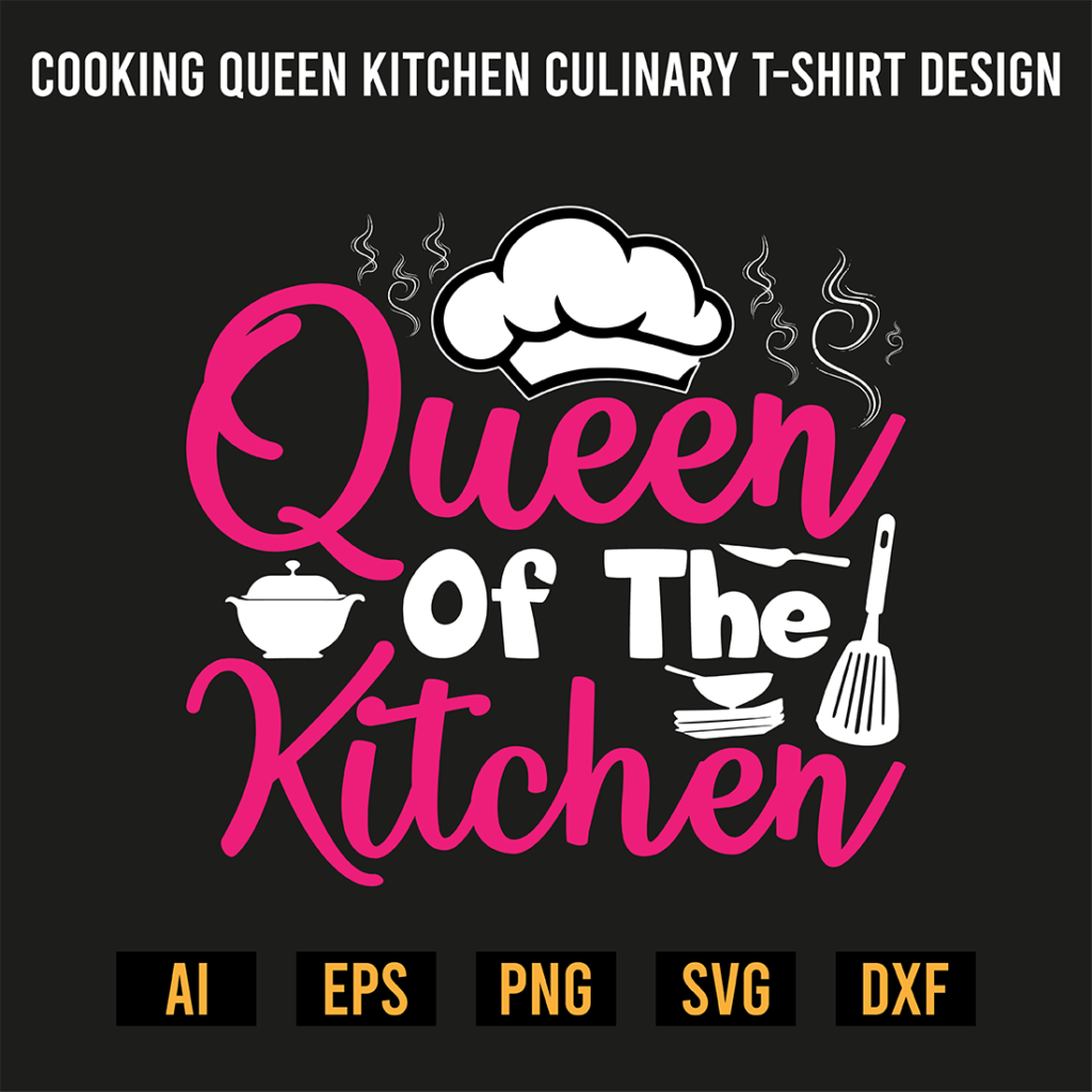 Cooking Queen Kitchen Culinary T-Shirt Design - MasterBundles