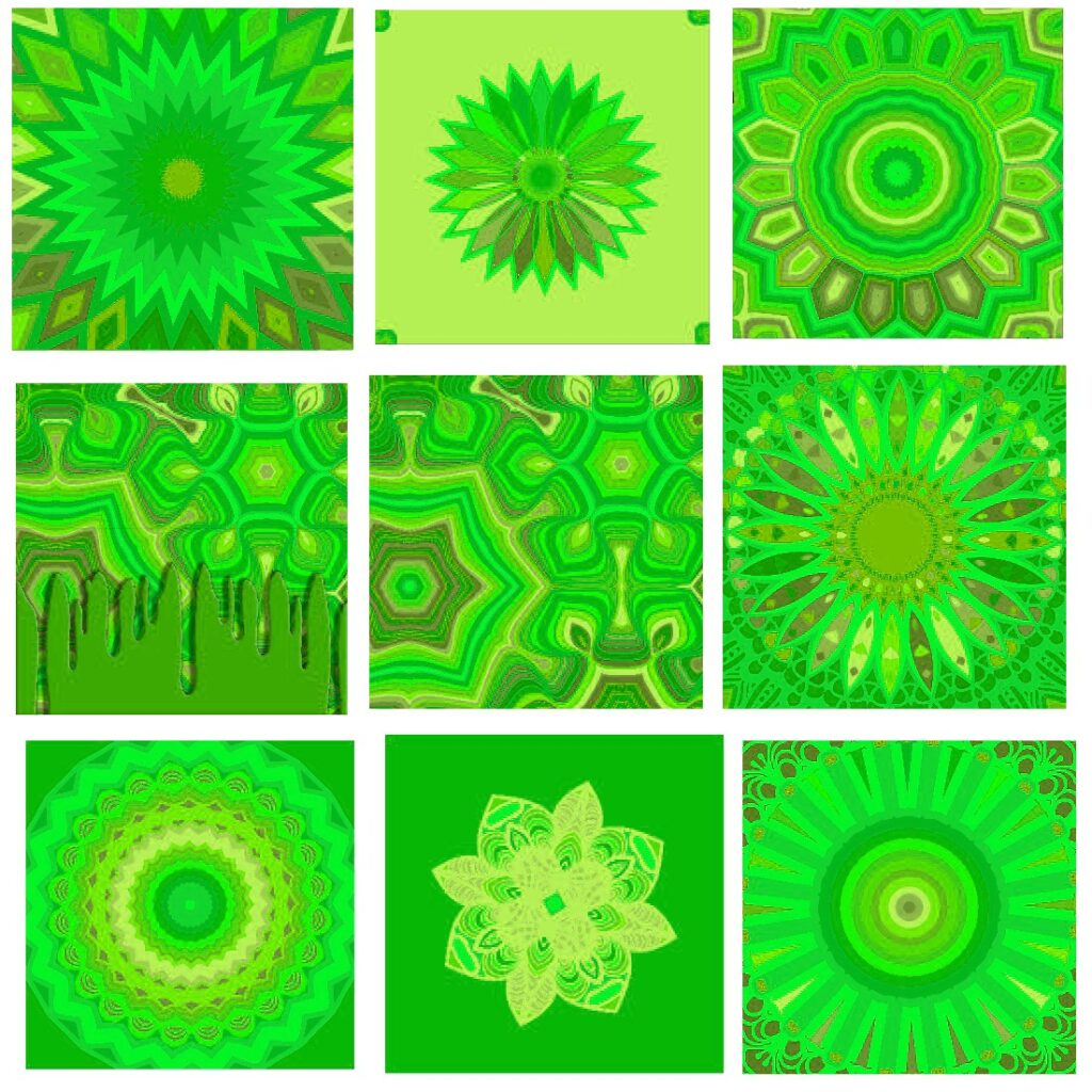 Lime Green Hued Digital Paper 25 Count JPG For Print On Demand Projects ...