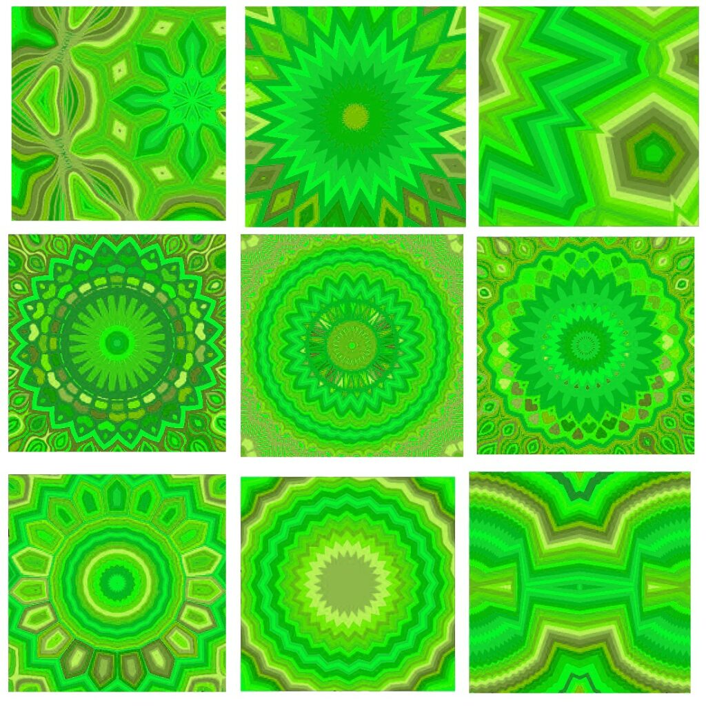 Lime Green Hued Digital Paper 25 Count JPG For Print On Demand Projects ...