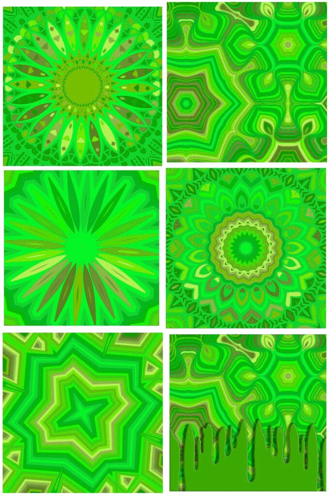 Lime Green Hued Digital Paper 25 Count JPG For Print On Demand Projects ...