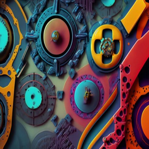 Colorful Mechanical Texture Background with Super High-Res Texture Only ...