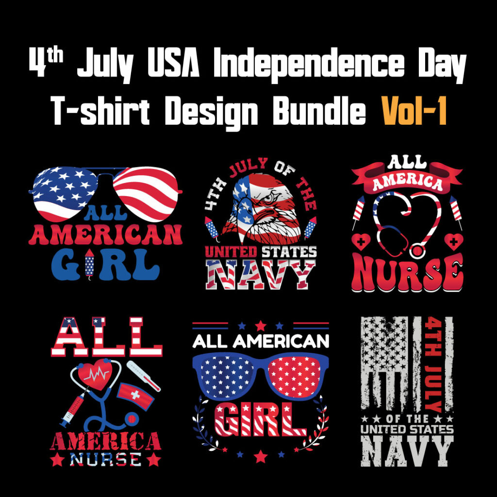 4th July USA independence day T-shirt Design Bundle Vol-1 - MasterBundles