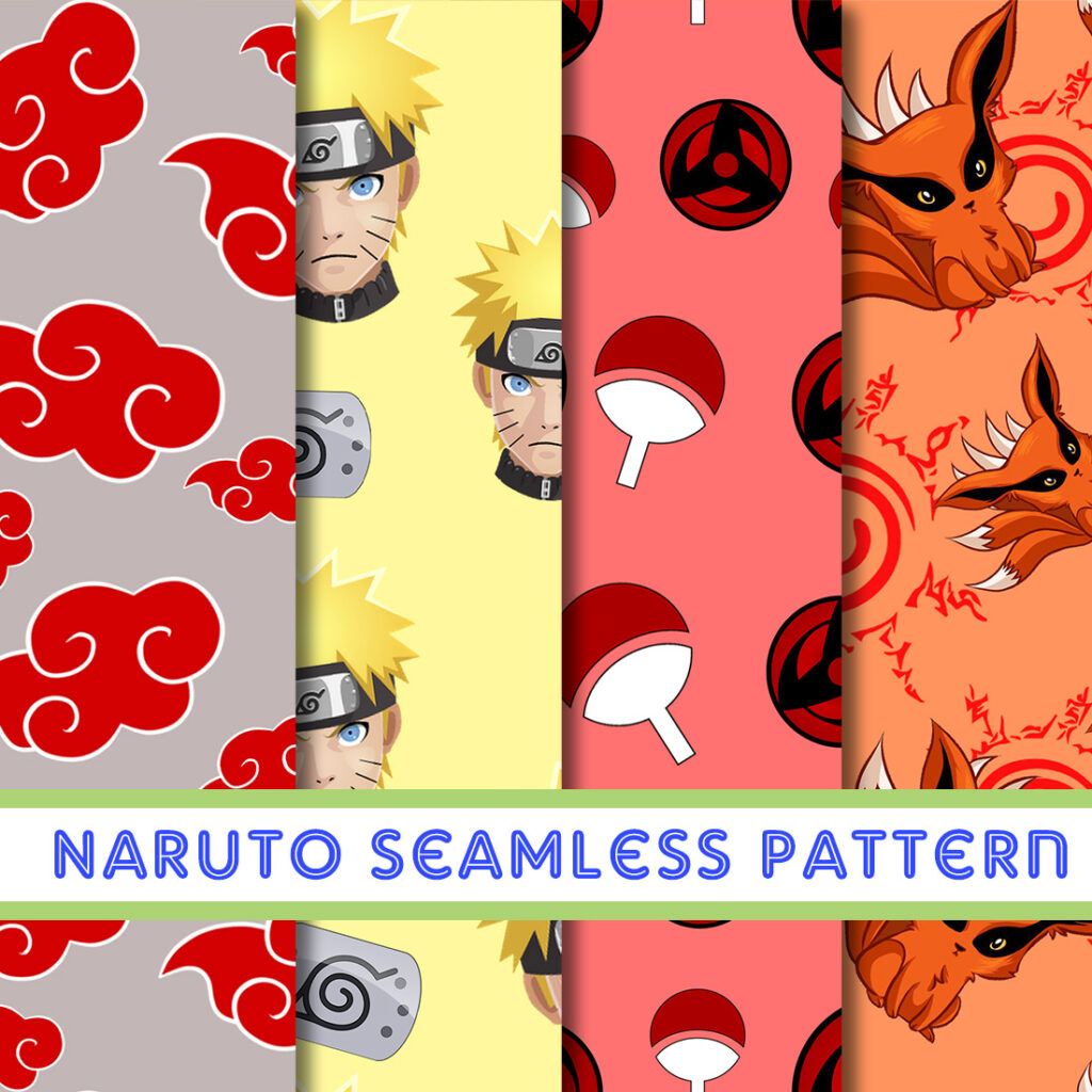 Naruto seamless pattern Textures for Room decor and Gift wrap ...