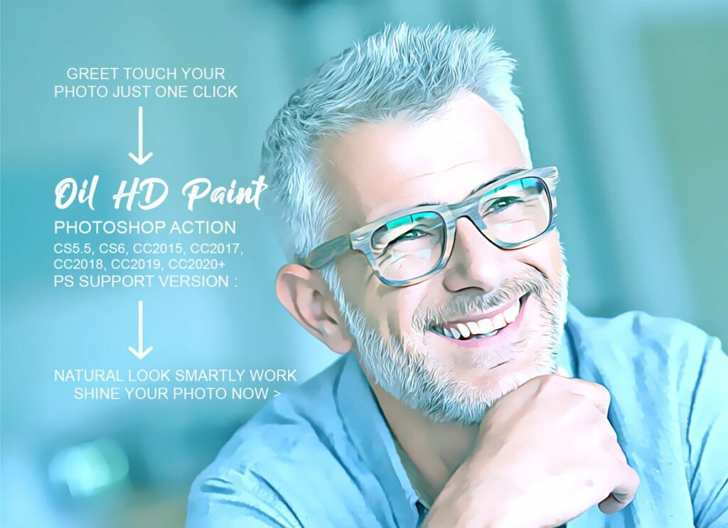 Oil HD Paint Photoshop Action - MasterBundles