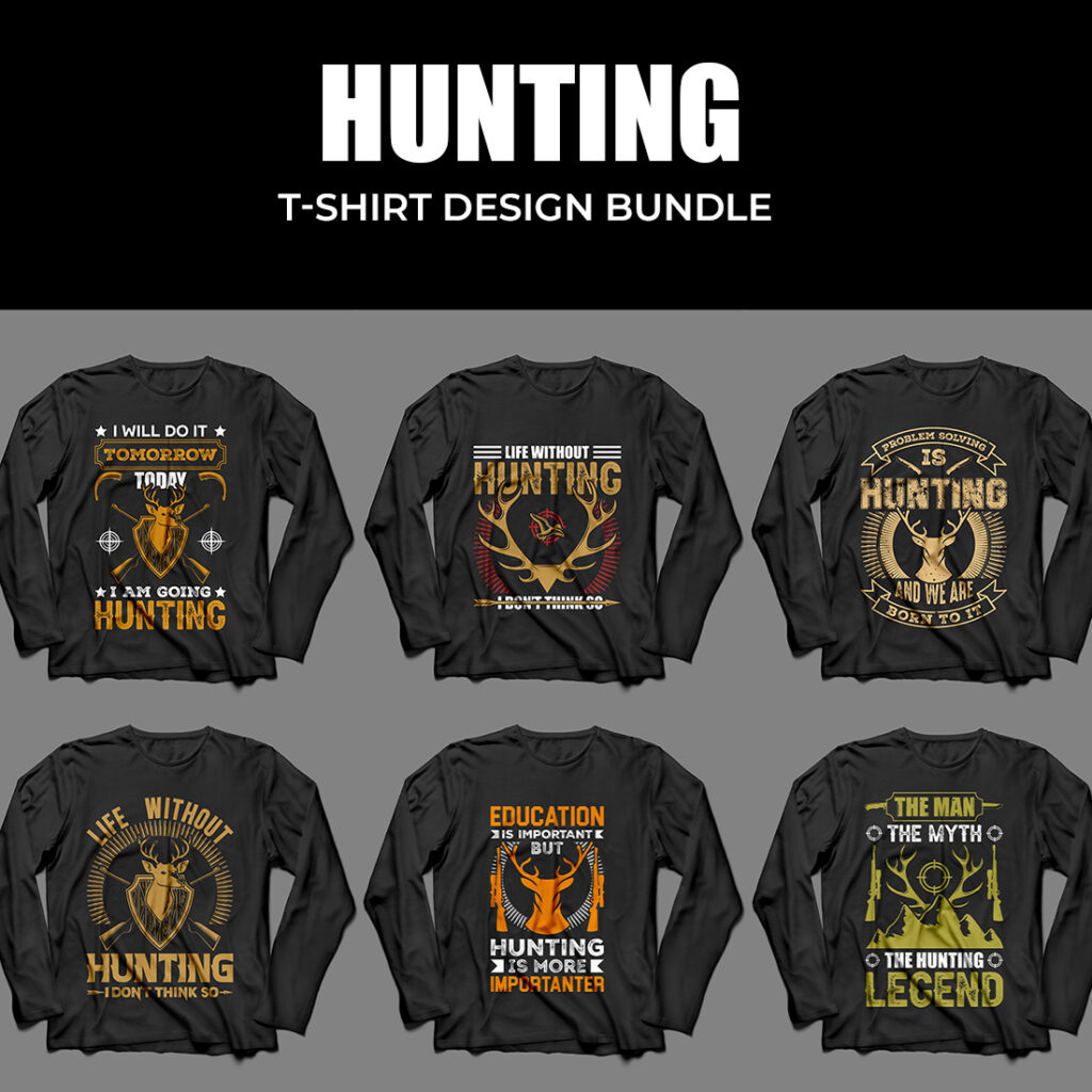 hunting t-shirt design bundle - MasterBundles