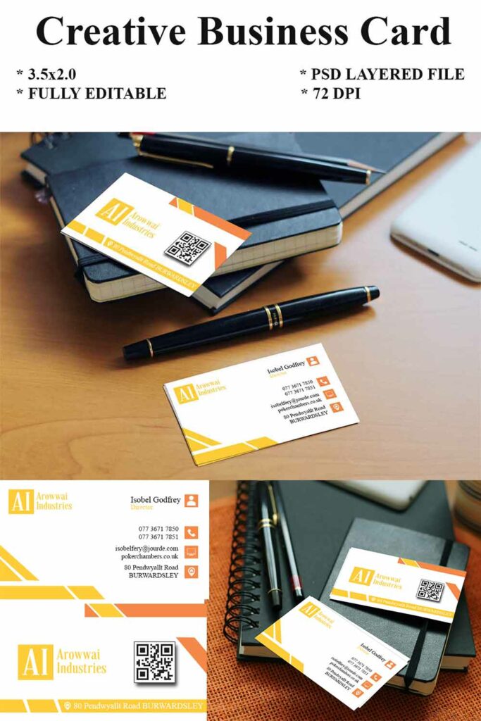 Fully Editable Double Sided Visiting Card - MasterBundles