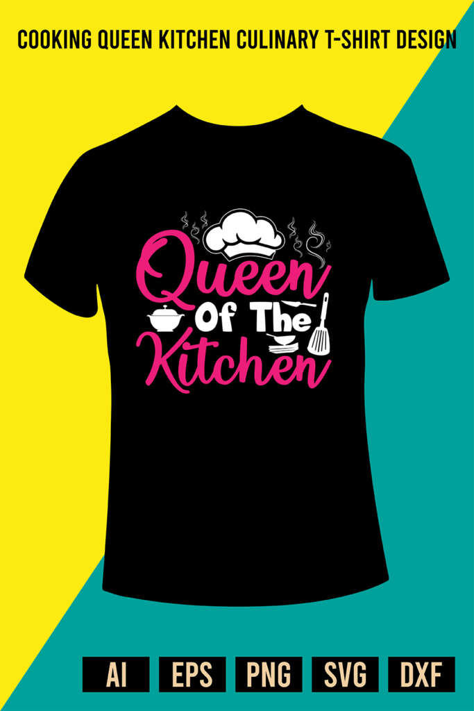 Cooking Queen Kitchen Culinary T-Shirt Design - MasterBundles