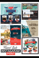 Travel Agency Social Media Post Template Bundle - MasterBundles