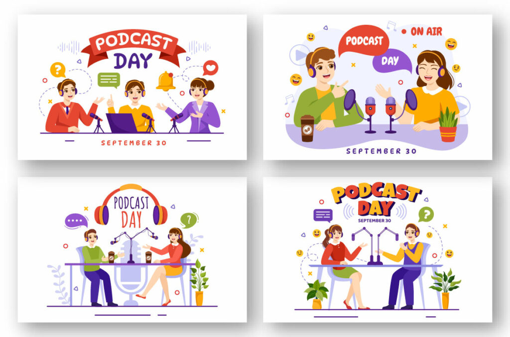 16 International Podcast Day Illustration - MasterBundles