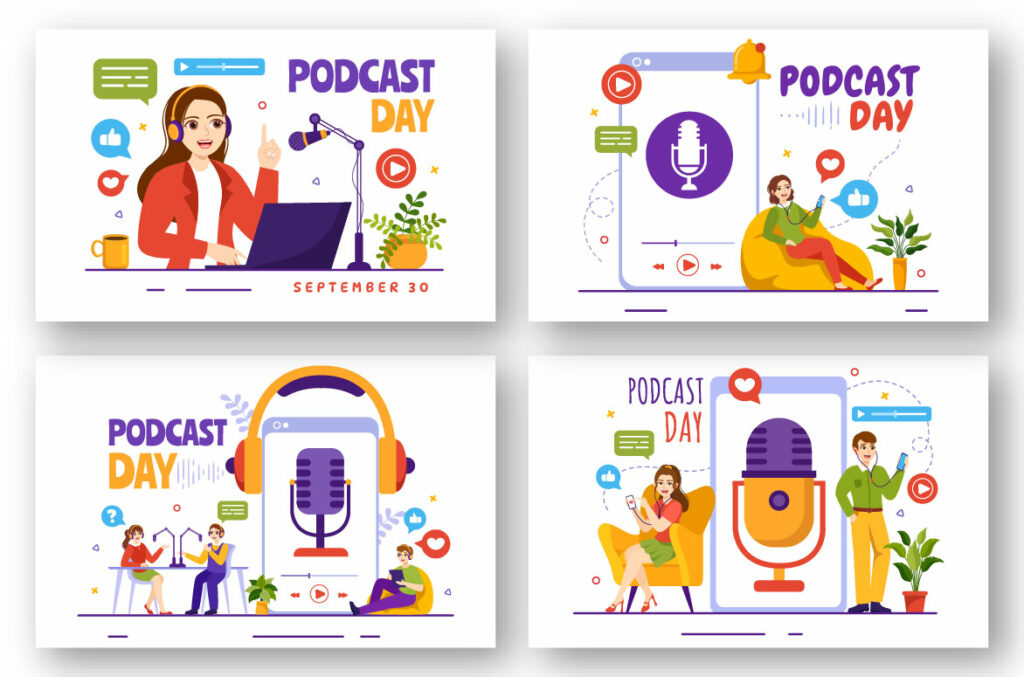 16 International Podcast Day Illustration - MasterBundles