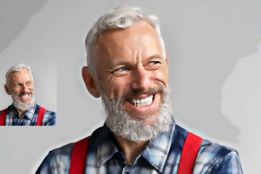 Portrait Vector Painting PS Actions - MasterBundles
