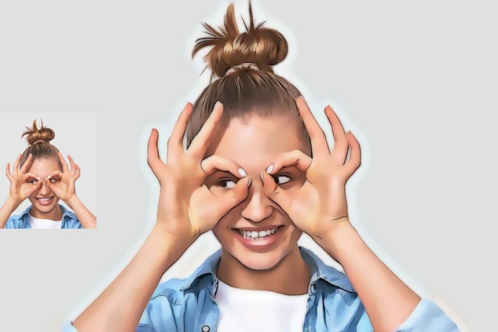 Portrait Vector Painting PS Actions - MasterBundles