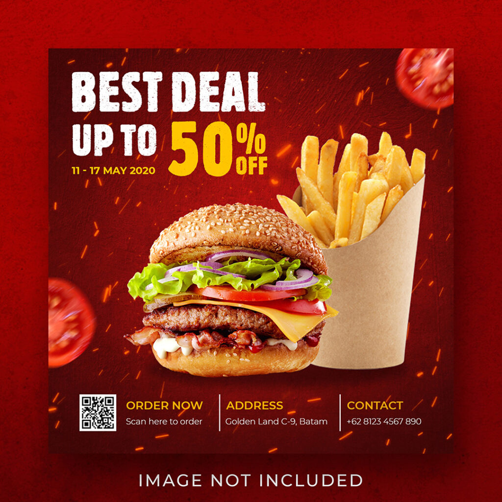 4 Modern Burgers Post Designs - MasterBundles