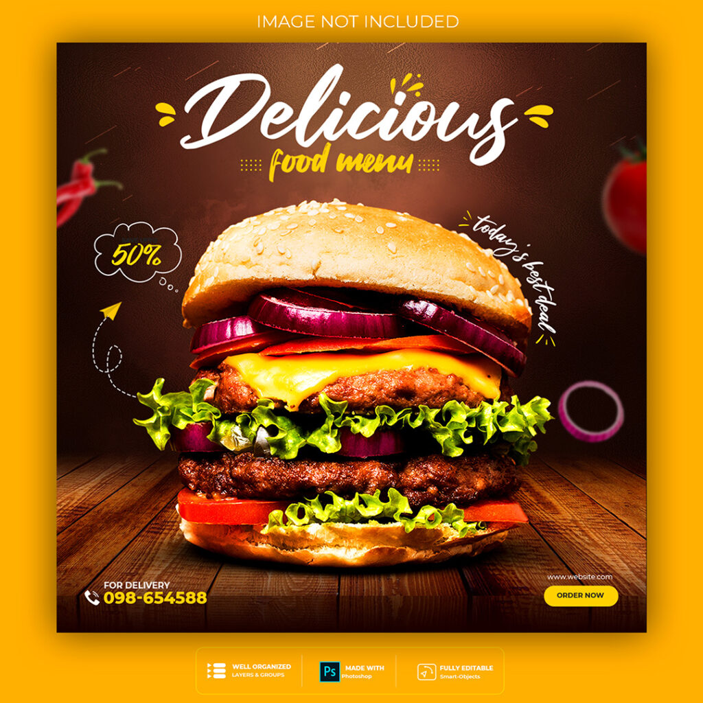 4 Modern Burgers Post Designs - MasterBundles