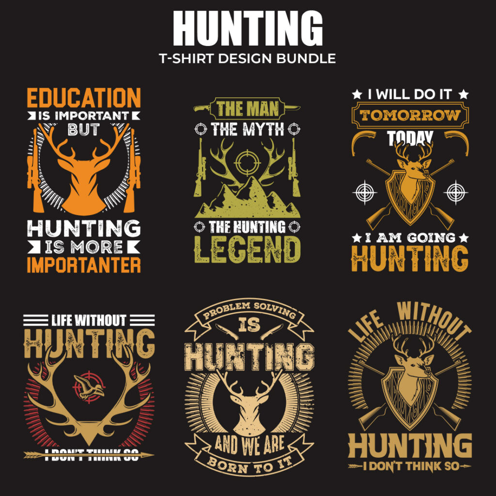 hunting t-shirt design bundle - MasterBundles
