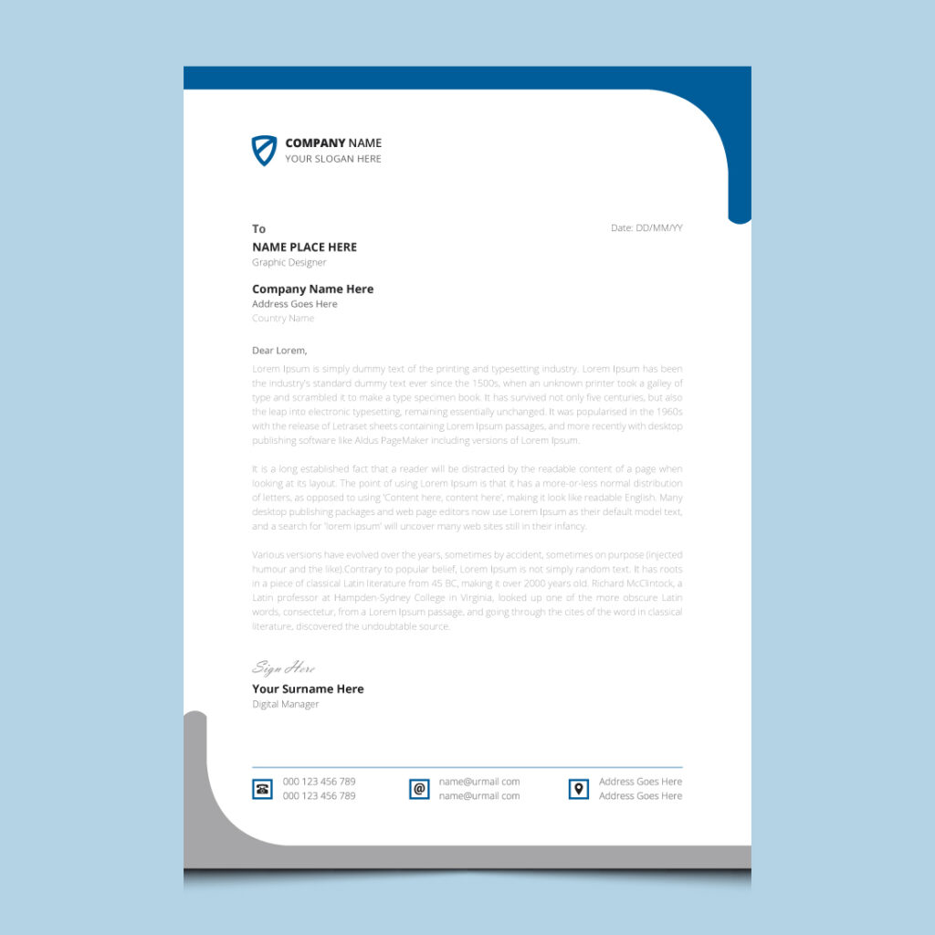 Clean stylish modern corporate identity business letterhead design ...