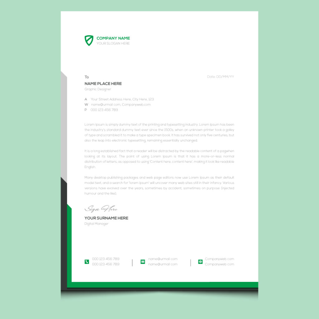 Clean professional unique modern business letterhead template design ...
