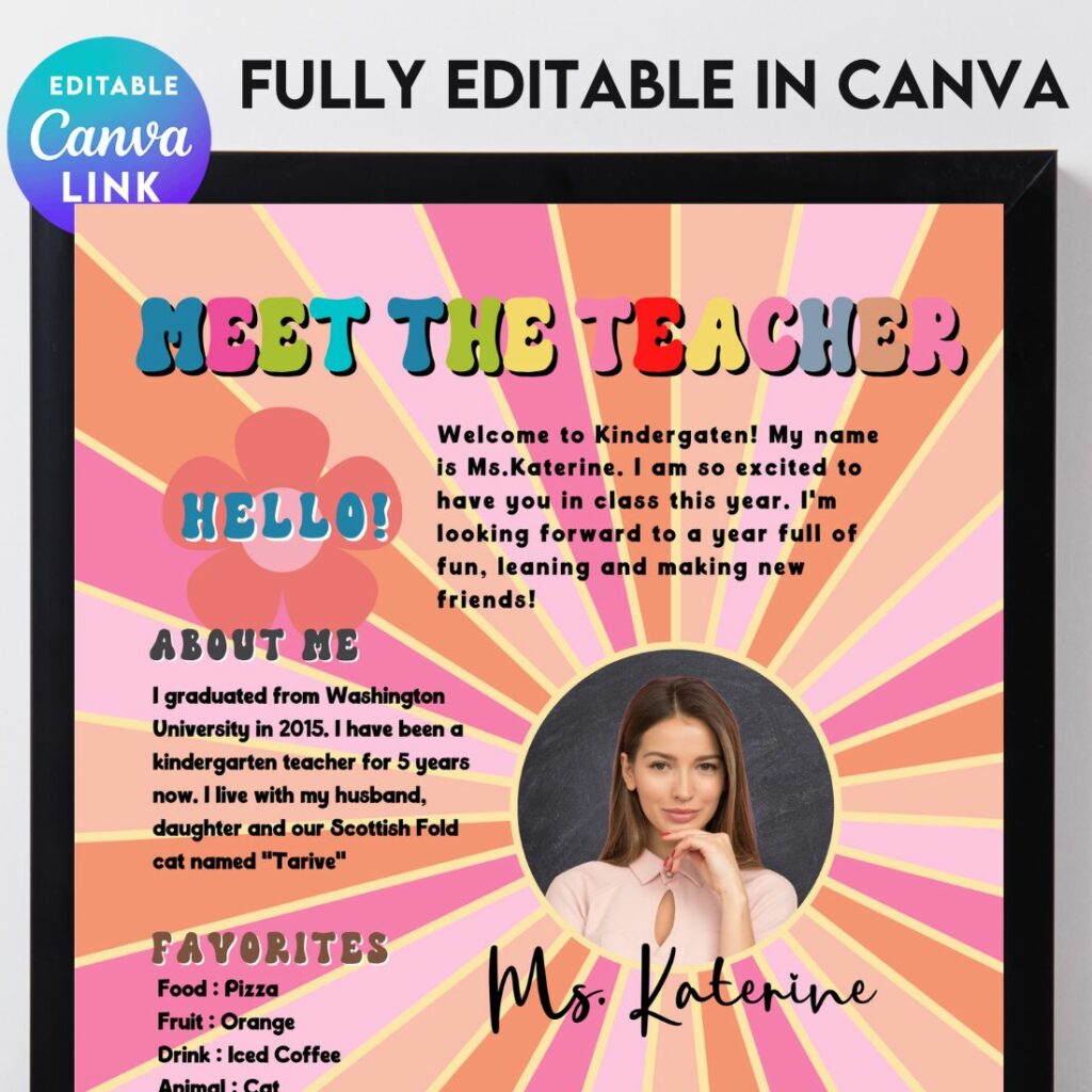 Meet The Teacher #7 – Canva Template - MasterBundles