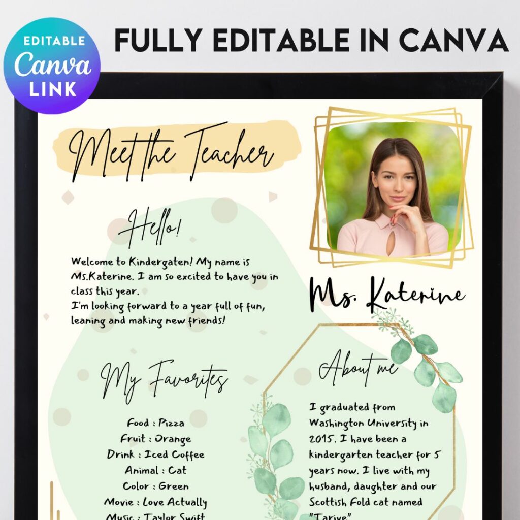 Meet The Teacher #6 – Canva Template - MasterBundles