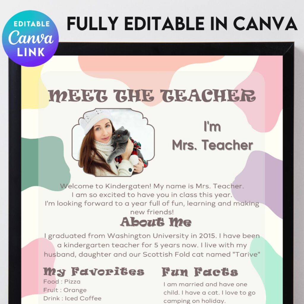 Meet The Teacher #5 – Canva Template - MasterBundles