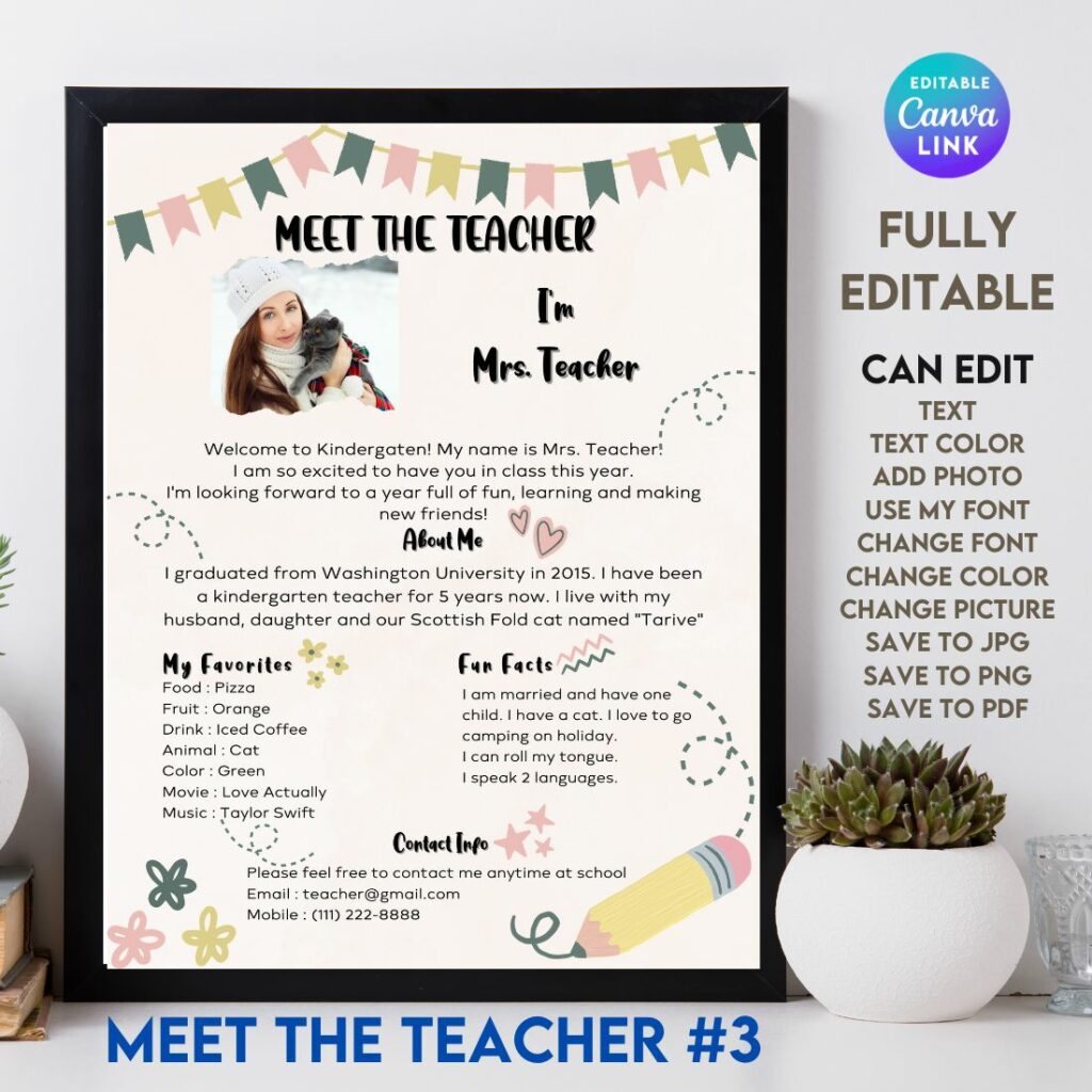 Meet The Teacher #3 – Canva Template - MasterBundles