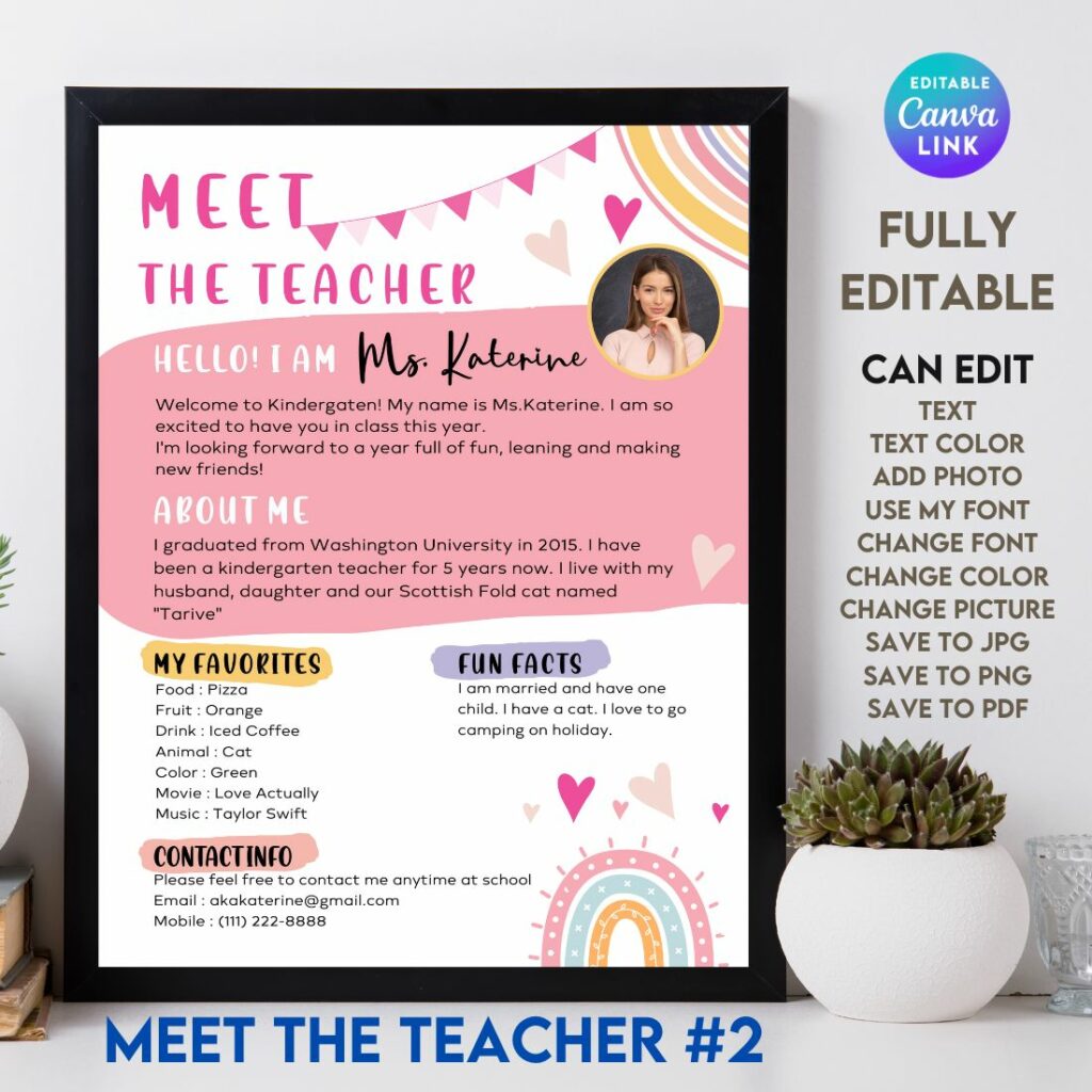 Meet the Teacher#2 - Canva Template - MasterBundles