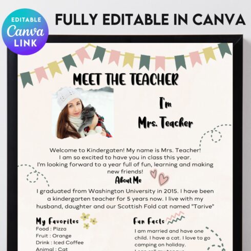 Meet The Teacher #3 – Canva Template - MasterBundles