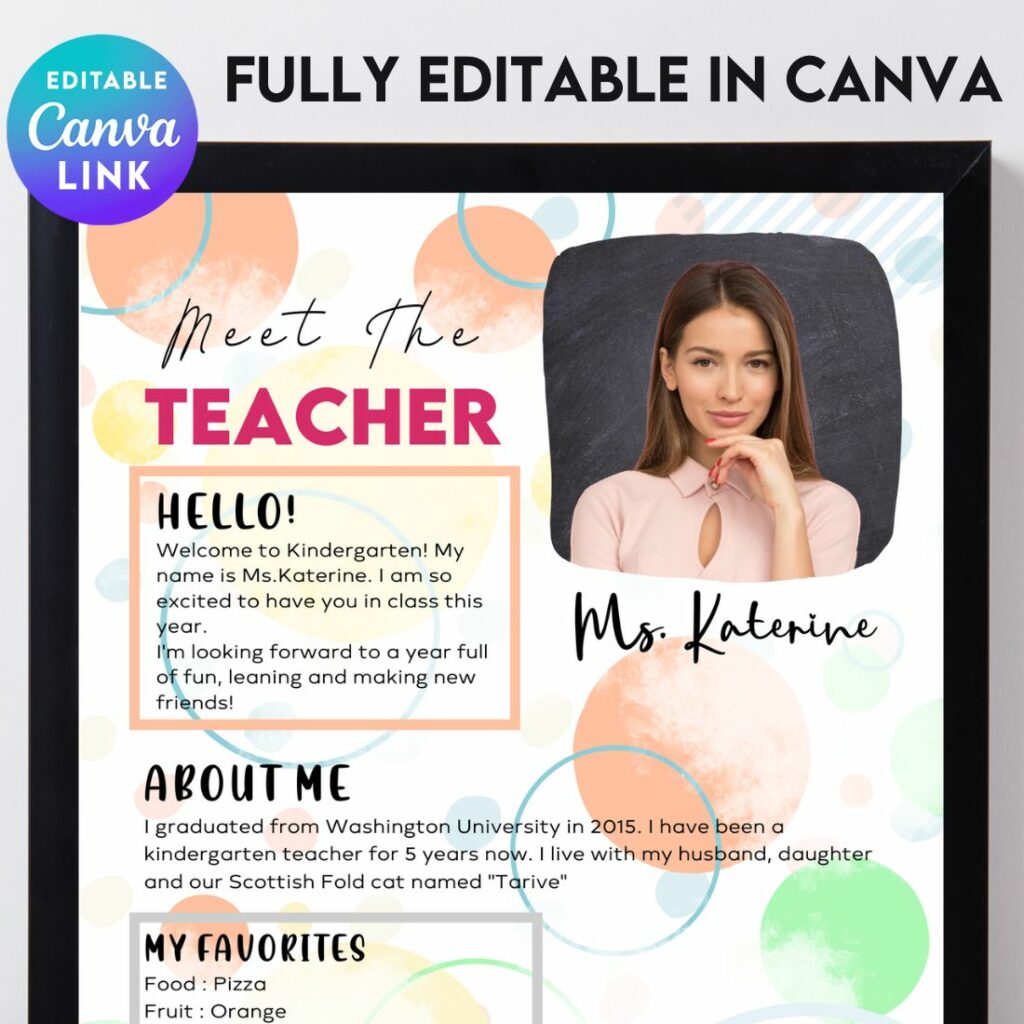 Meet The Teacher #10 – Canva Template - MasterBundles