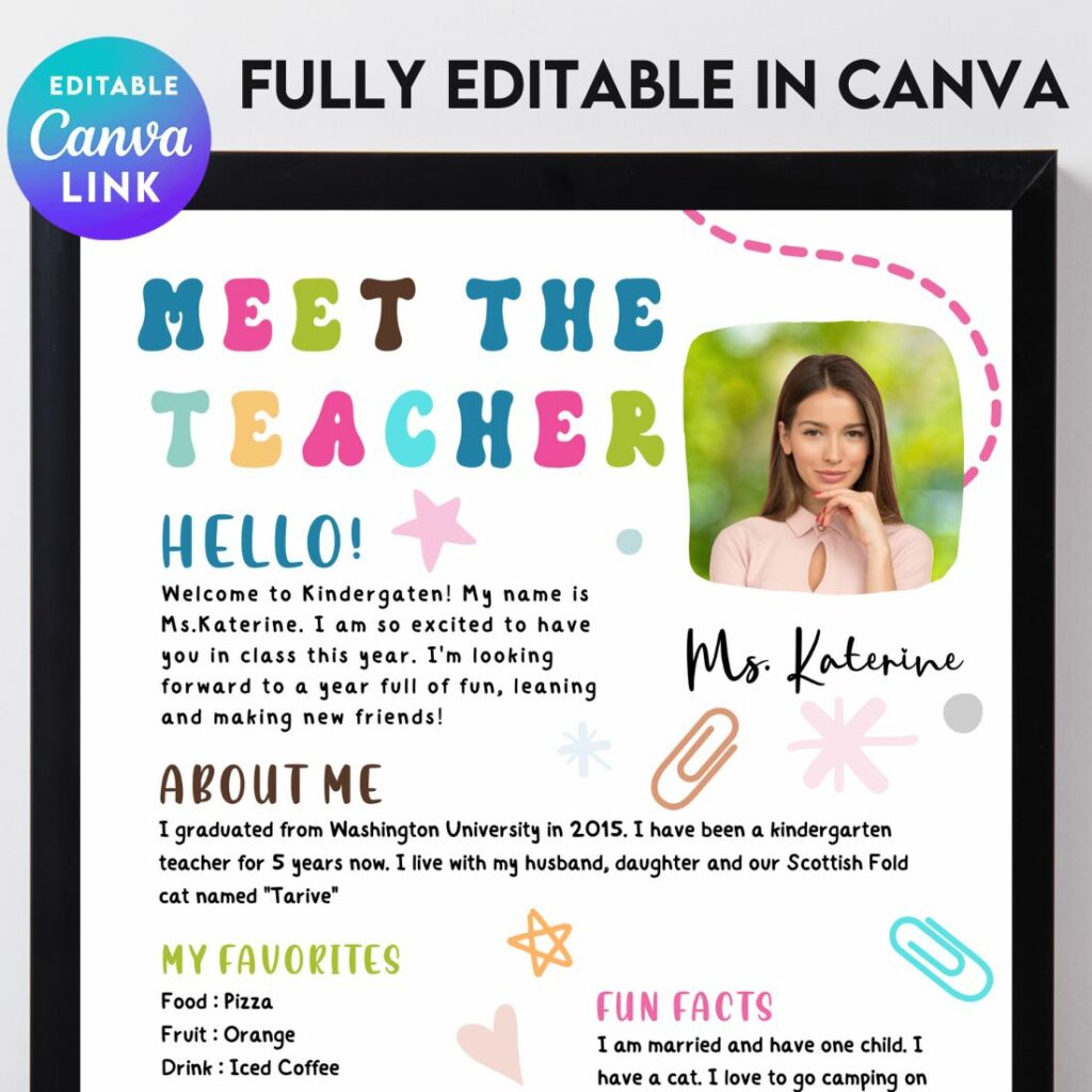 Meet The Teacher #4 – Canva Template - MasterBundles