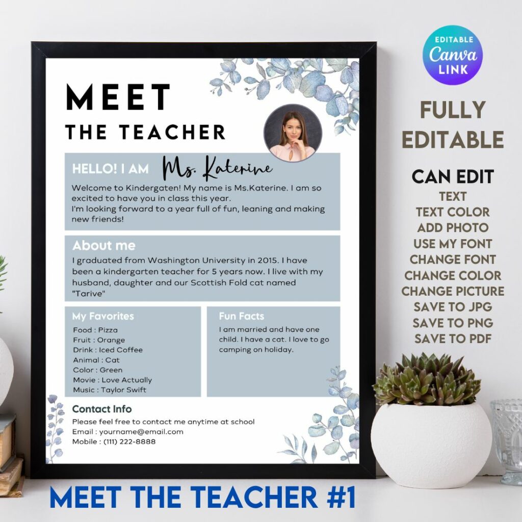 Meet the Teacher#1 - Canva Template - MasterBundles