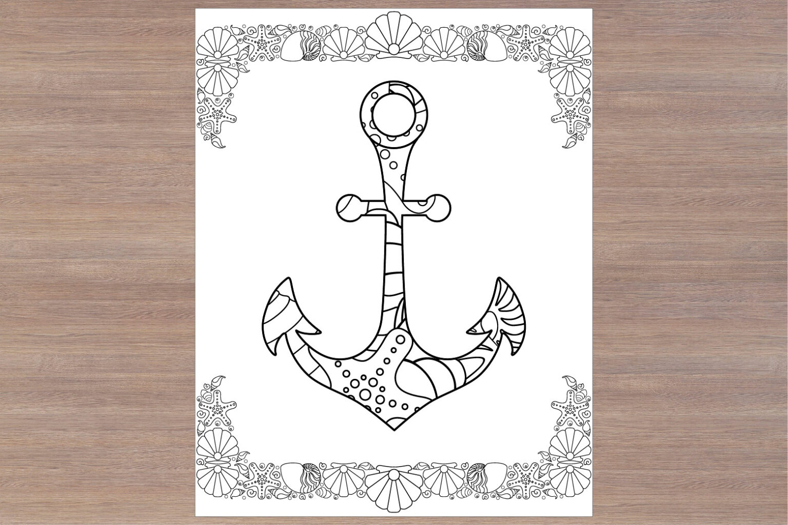 7 Marine Line Drawings for coloring - MasterBundles