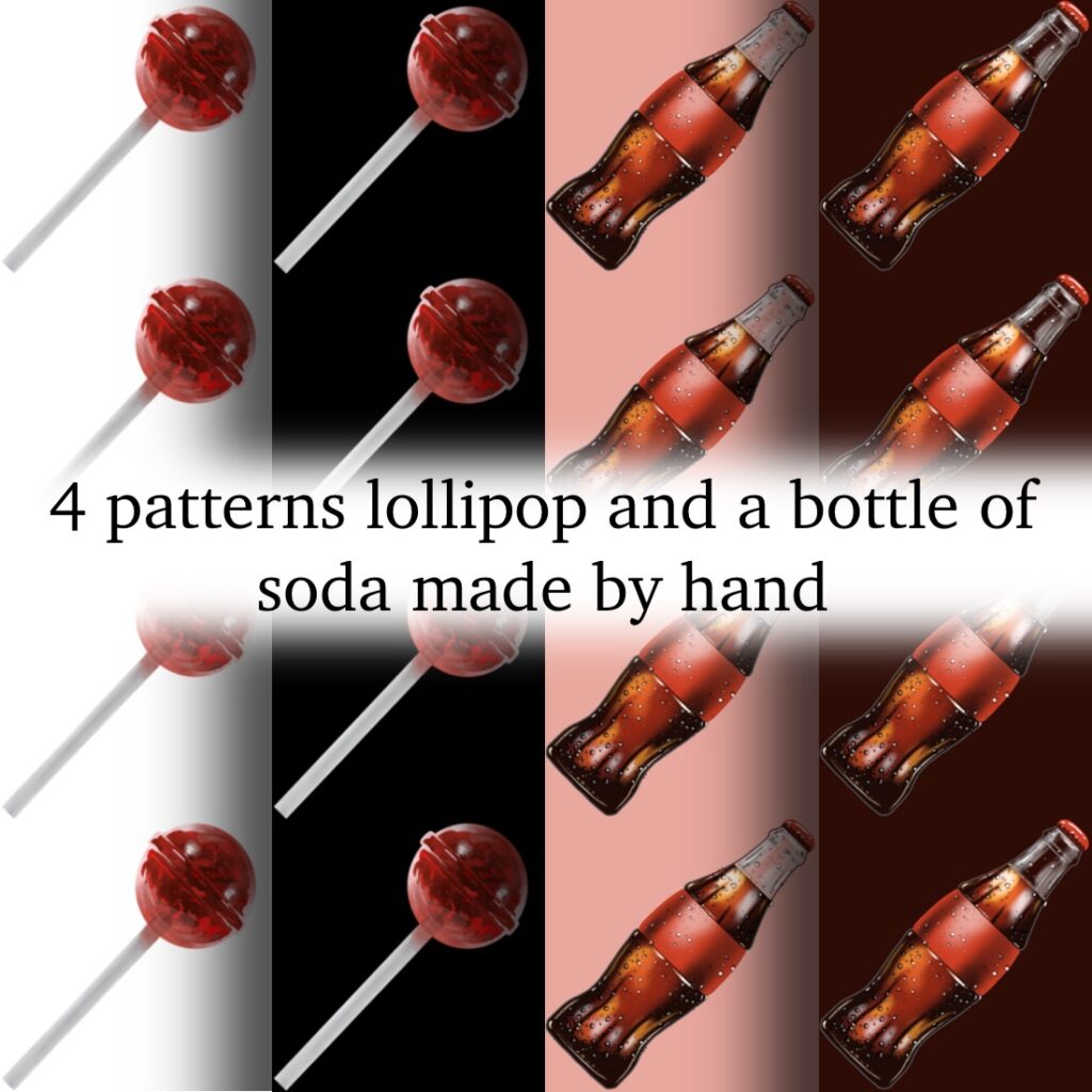Patterns lollipops, ice cream, soda bottle, blue balloon - MasterBundles
