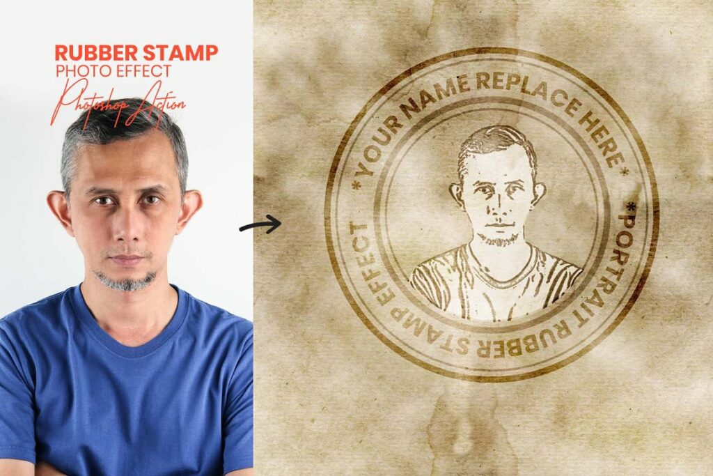 Easy Rubber Stamp Photoshop Actions - MasterBundles
