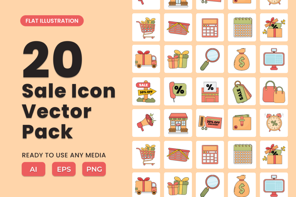 Sale 2D Icon Illustration Set Vol 3 - MasterBundles