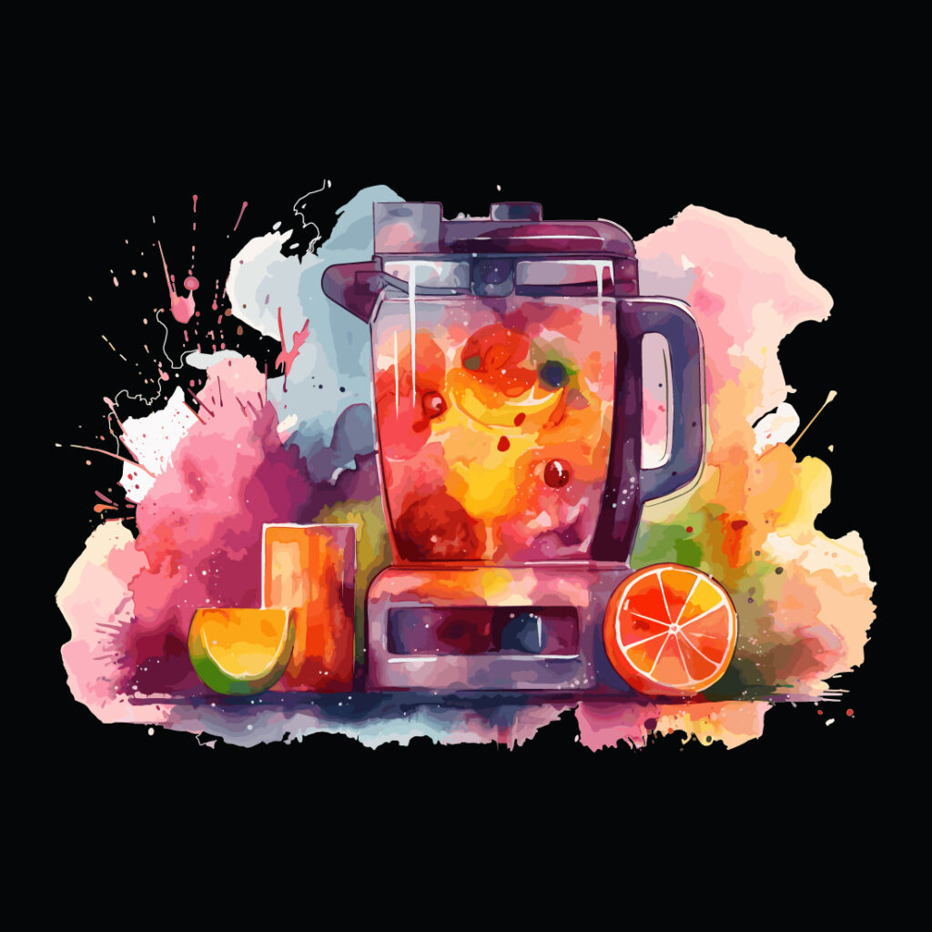 Blender Grinder mixer watercolor painting art illustration on white background. - MasterBundles