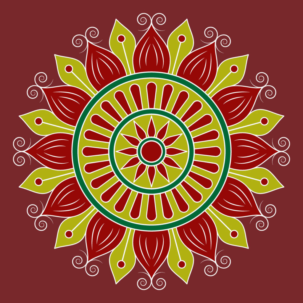 Simple Colouring Floral Mandala Design Template SVG, Ai, EPS, PDF, JPG ...