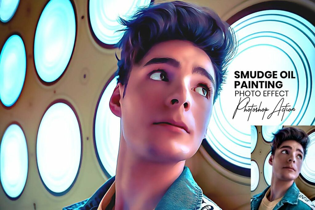 Smudge Oil Painting Photoshop Action - MasterBundles