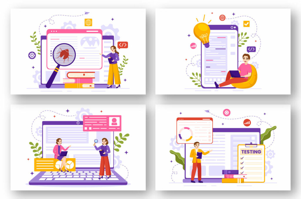 12 Software Testing Vector Illustration - MasterBundles