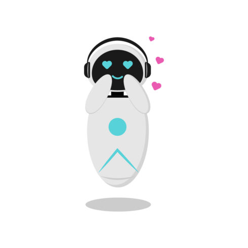 Set of robot stickers with artificial intelligence. - MasterBundles