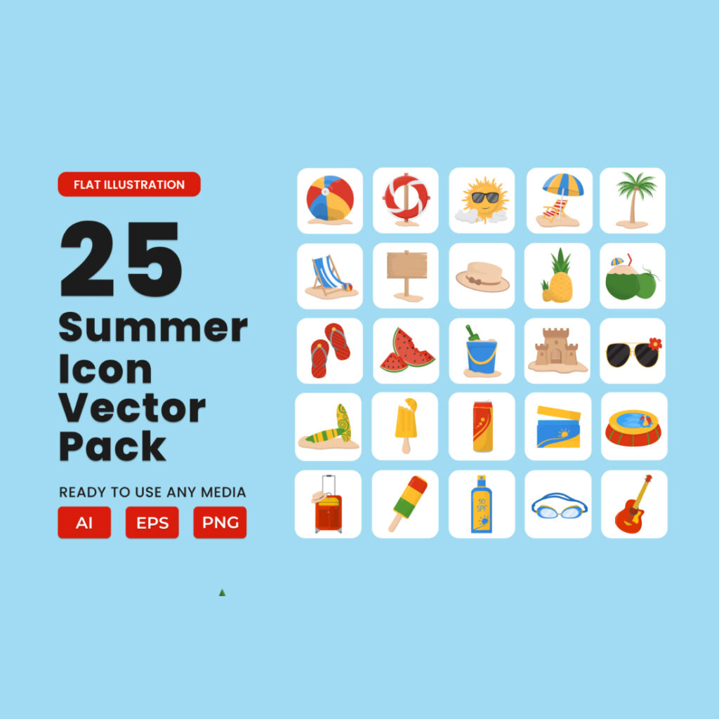 Summer Icon Illustration Set Vol 2 - MasterBundles