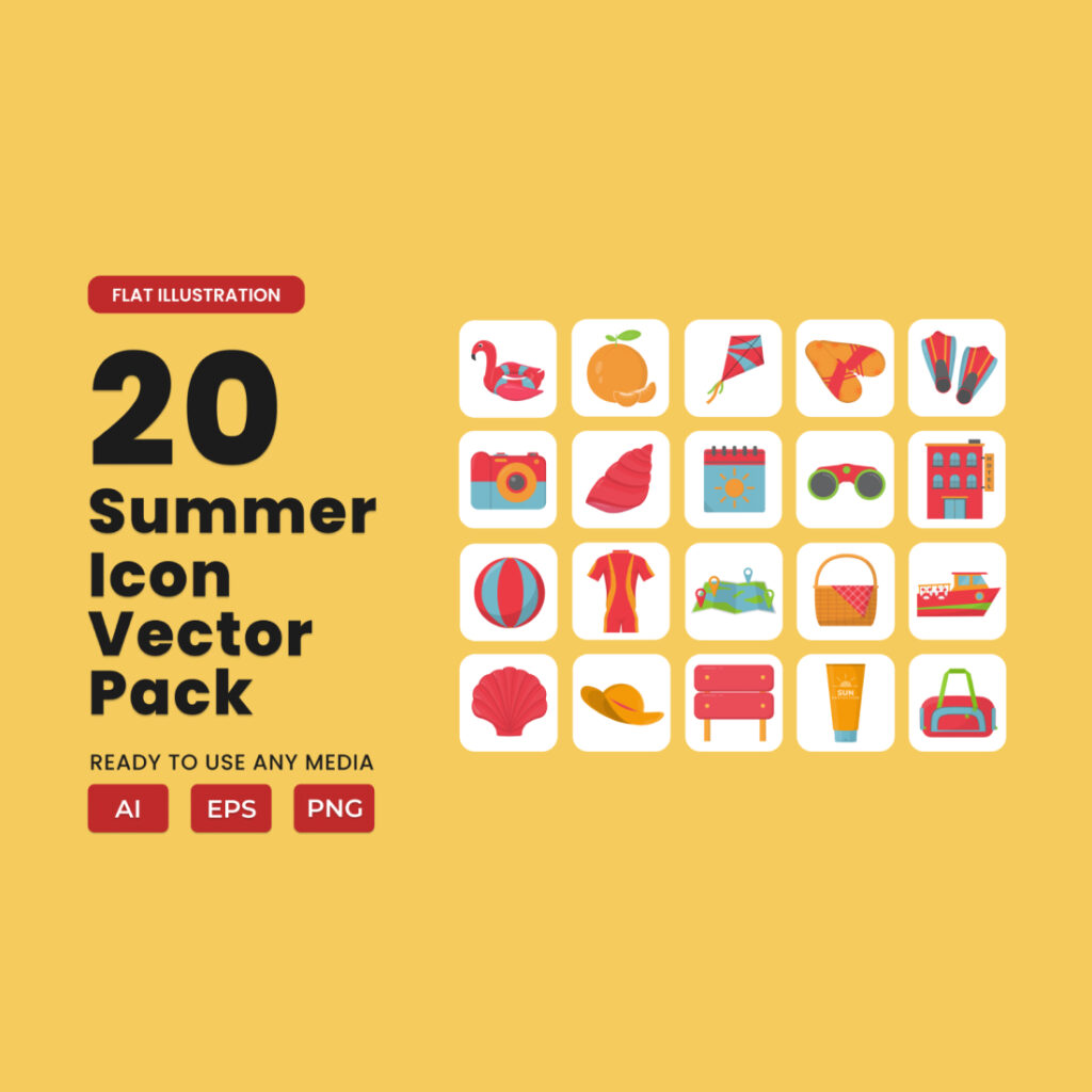 Summer 2D Icon Illustration Set Vol 3 - MasterBundles