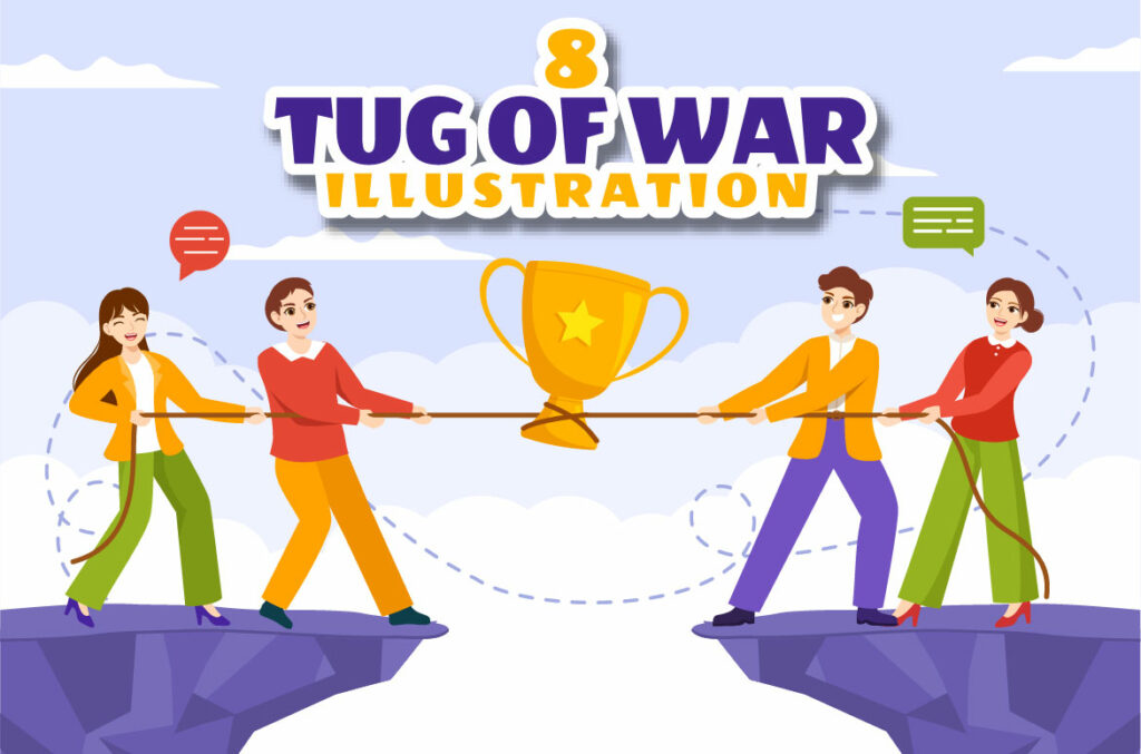 8 Tug of War Vector Illustration - MasterBundles