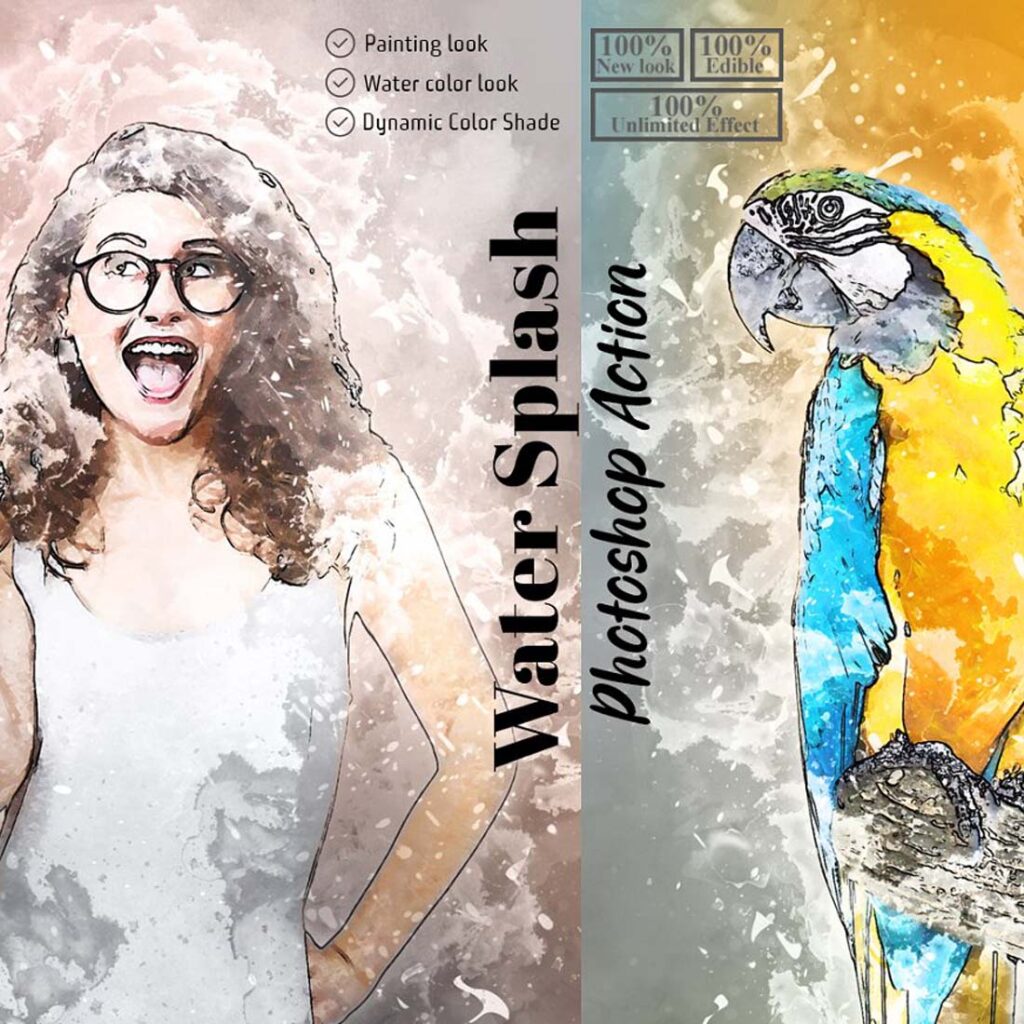 Water Splash Photoshop Action - MasterBundles