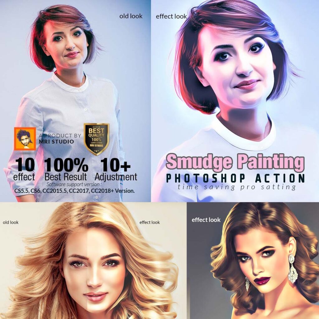 Smudge Painting Photoshop Action - MasterBundles
