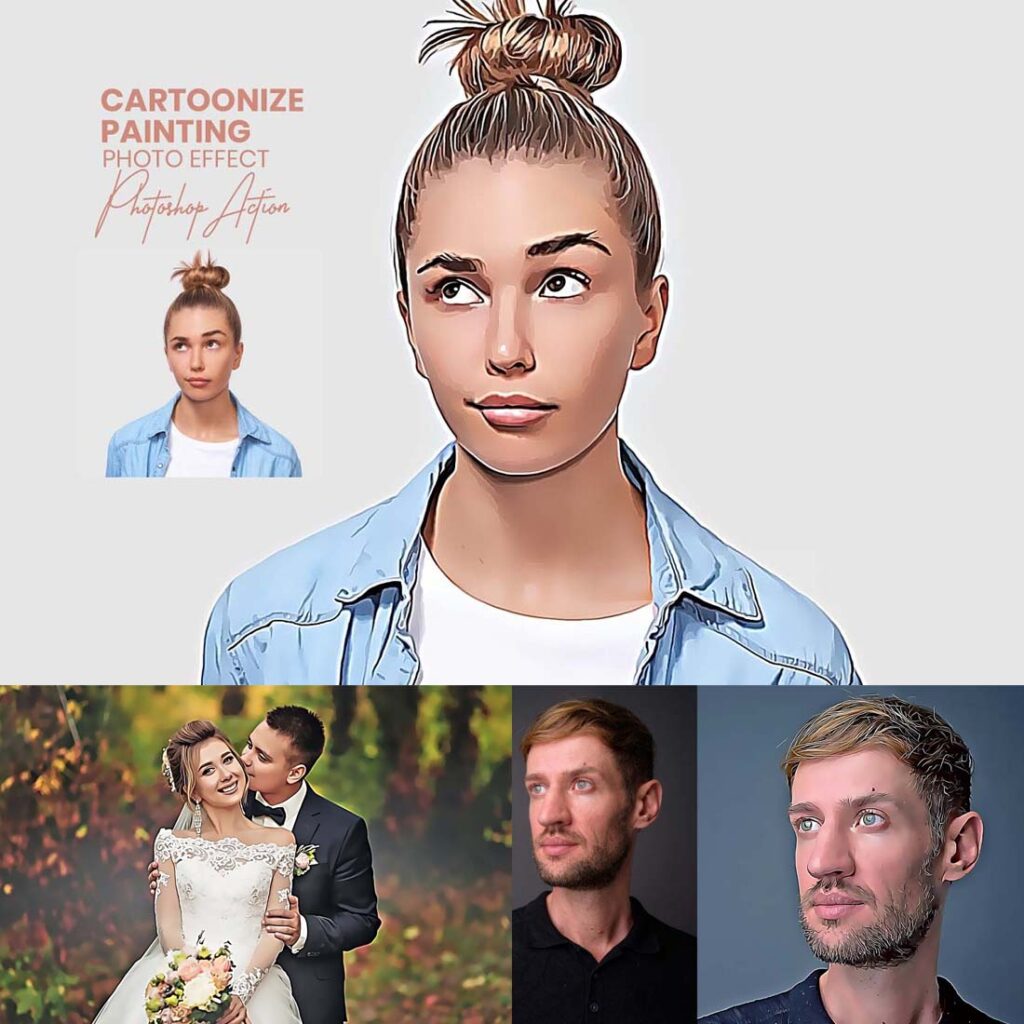 Cartoonize Painting Photoshop Action - MasterBundles