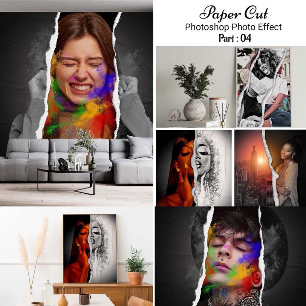 Photo Effect Ripped Paper Design - MasterBundles